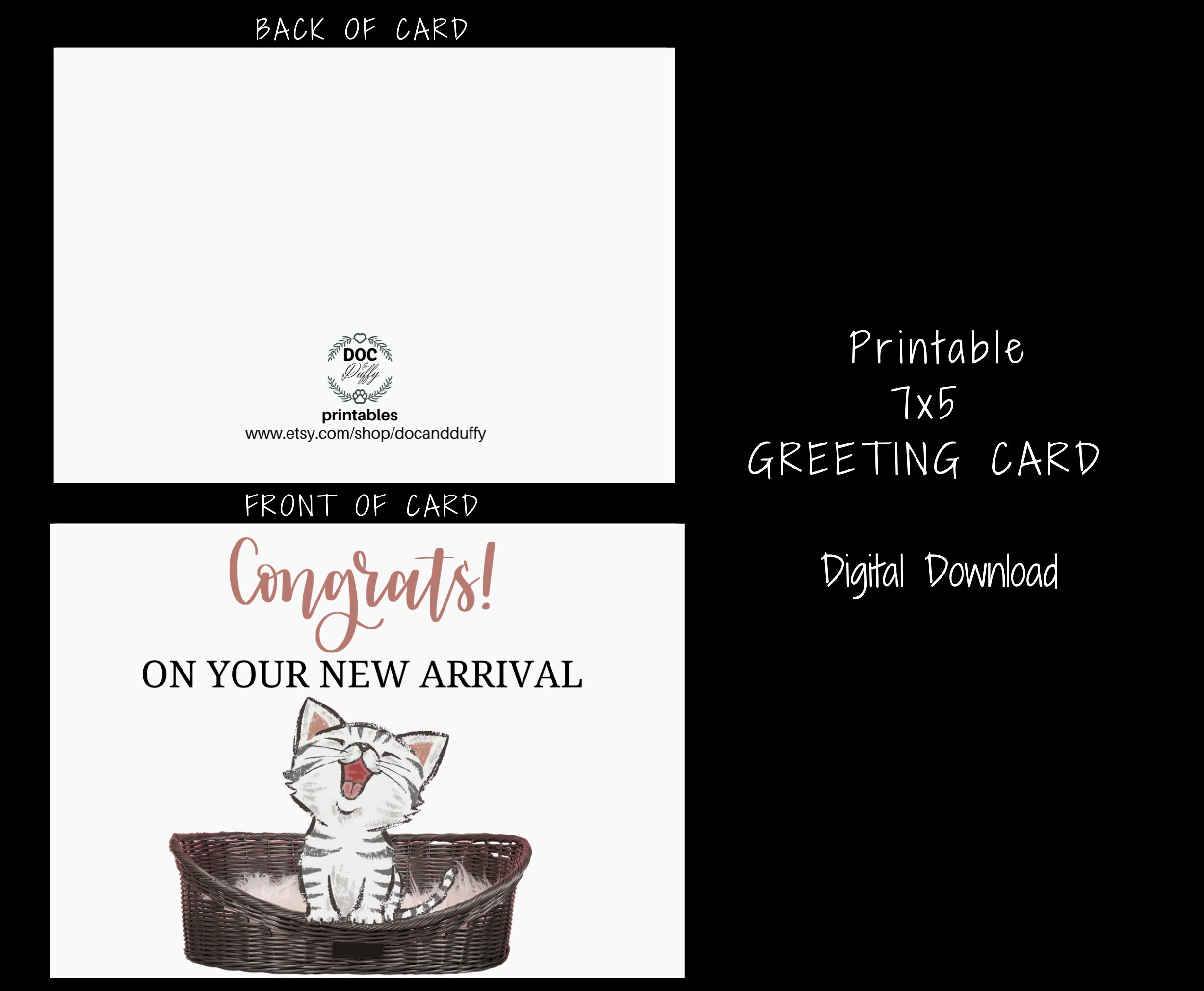 Congrats on Your New Cat Card, Cat Greeting Cards, New Kitten or Cat ...