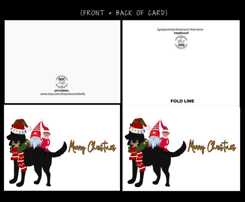 German Shepherd Christmas Greeting Card, Cute Holiday Card, Diy ...