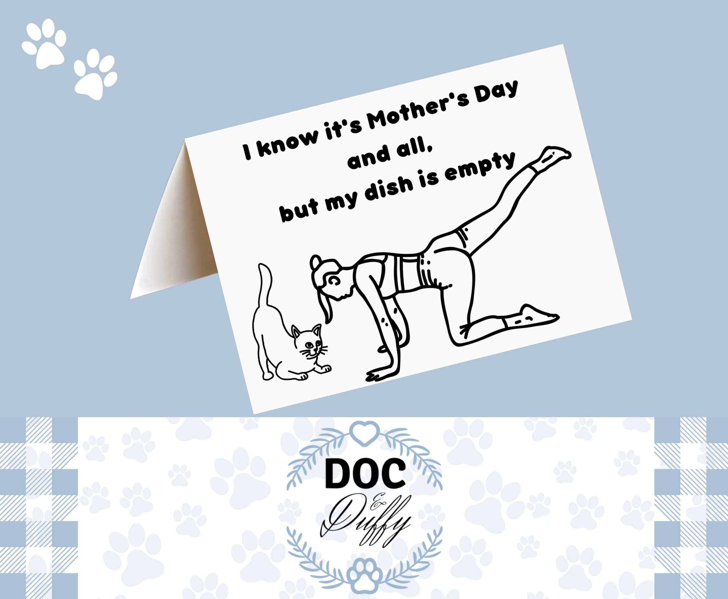 Mother's Day Cat Card, Mothers Day Card for Cat Moms, Printable Mothers ...