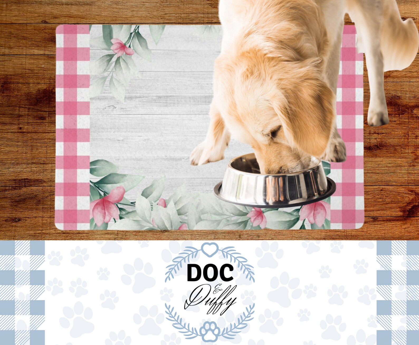 English Garden Style Pet Food Mat Dog Bowls Mat Feeding Mat - Etsy
