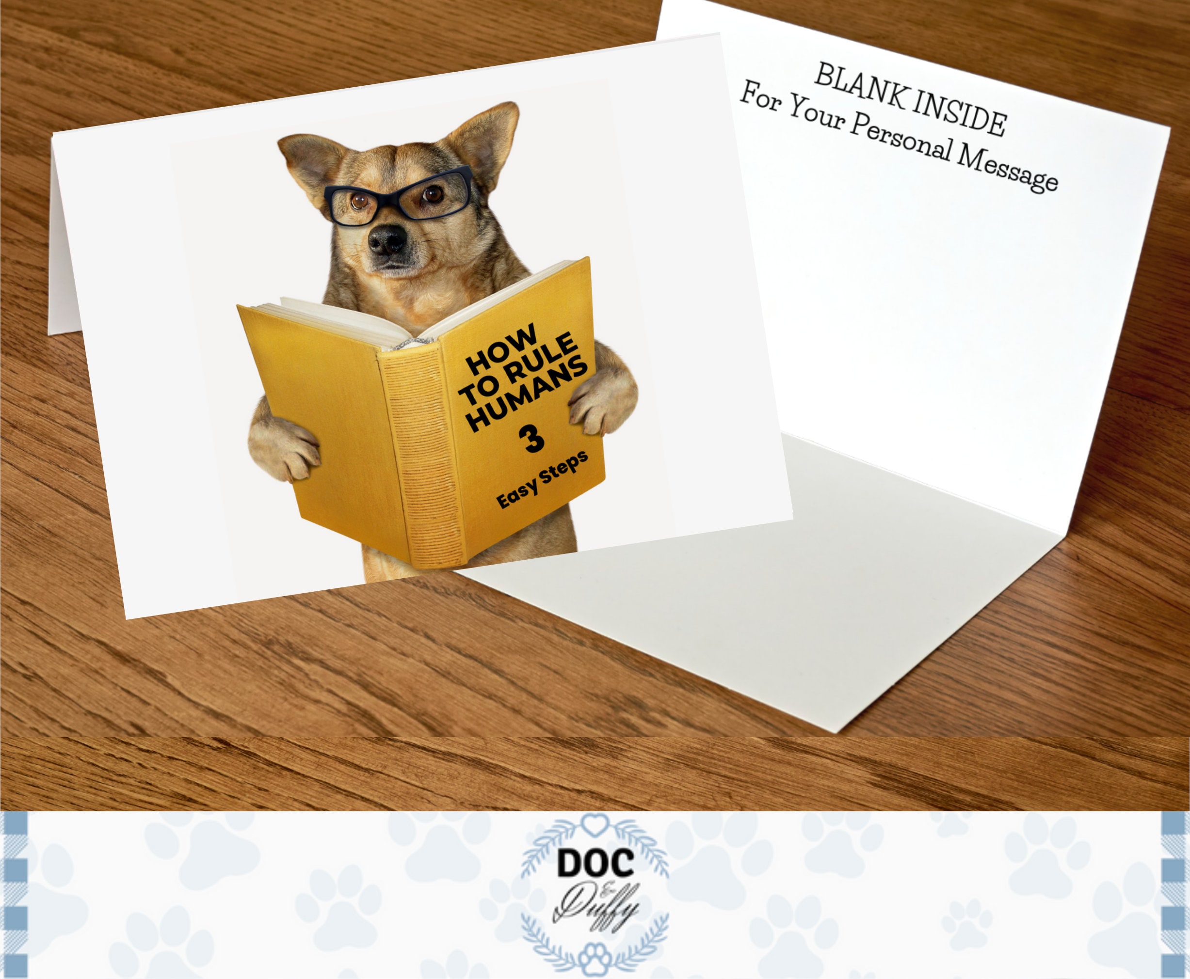 How to Rule Humans 3 Easy Steps, Funny Dog Card, Printable Dog Greeting ...