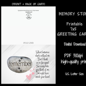 Pet Loss Memory Stone Card, Pet Loss Sympathy Card, Pet Loss Dog Card ...