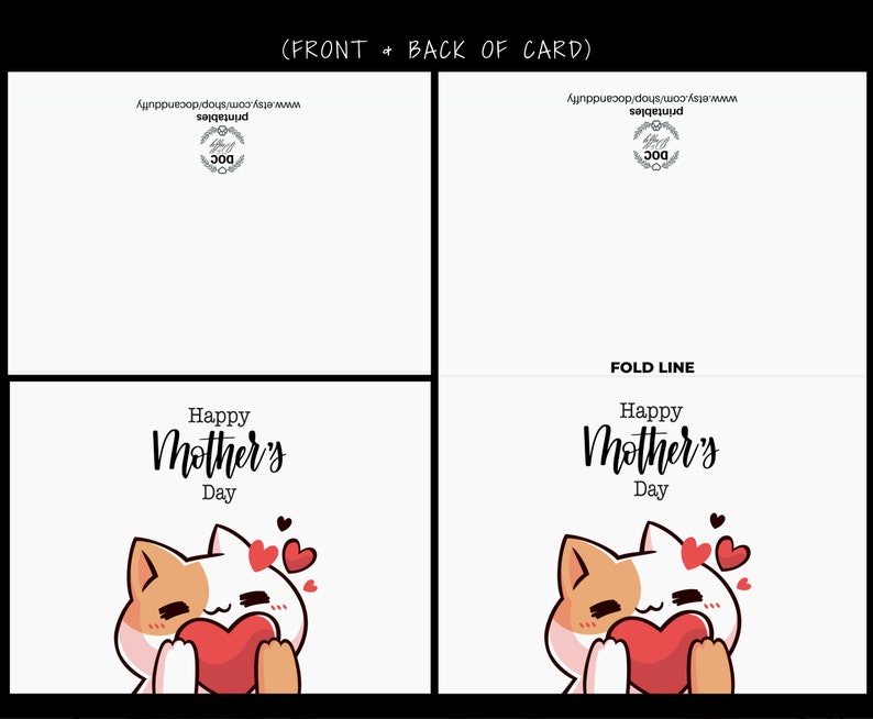Happy Mother's Day From the Cat Card, Printable Mothers Day Greeting ...