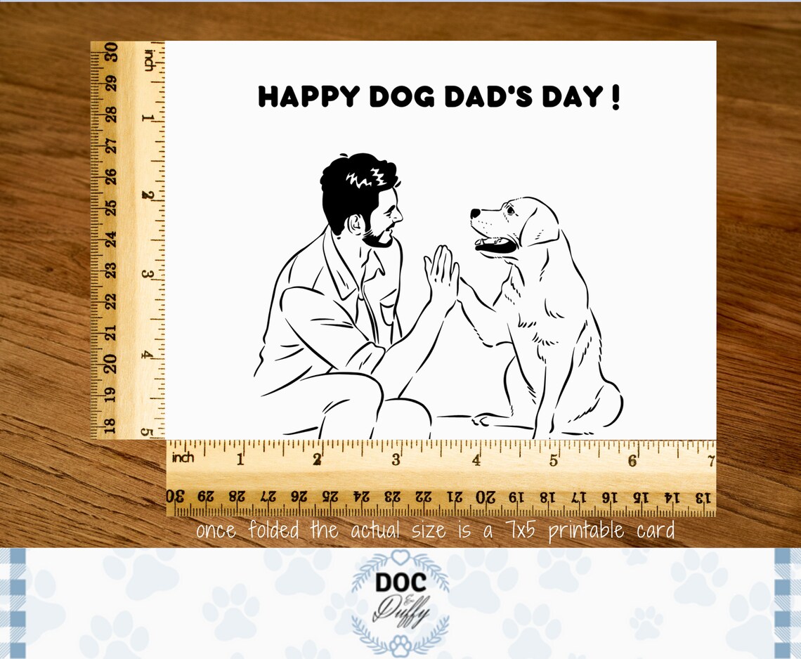 Printable Happy Dog Dad's Day Card, Printable Fathers Day Greeting ...