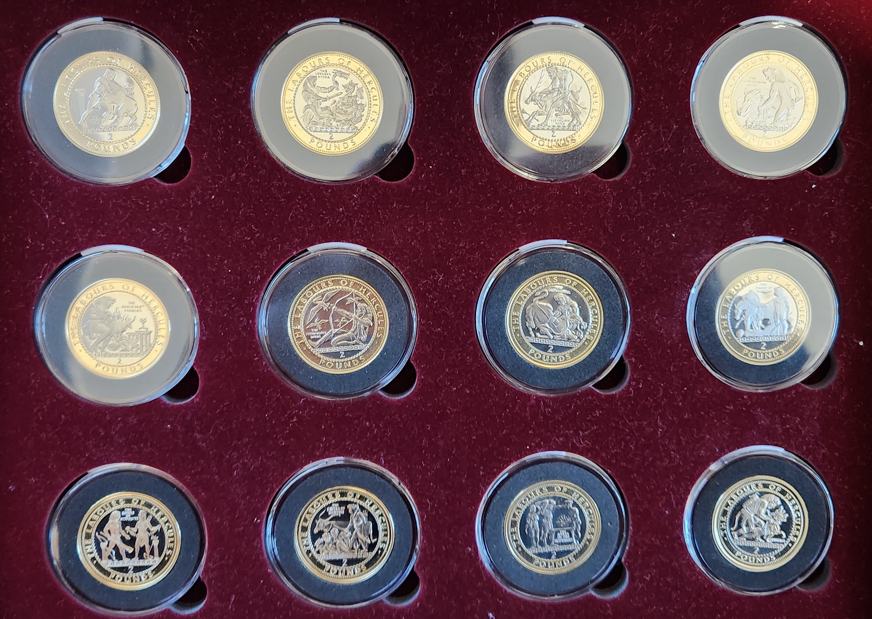 12 Labours of Hercules 2 Pound Coin Set 2020 Very Rare Only 1750 Made ...
