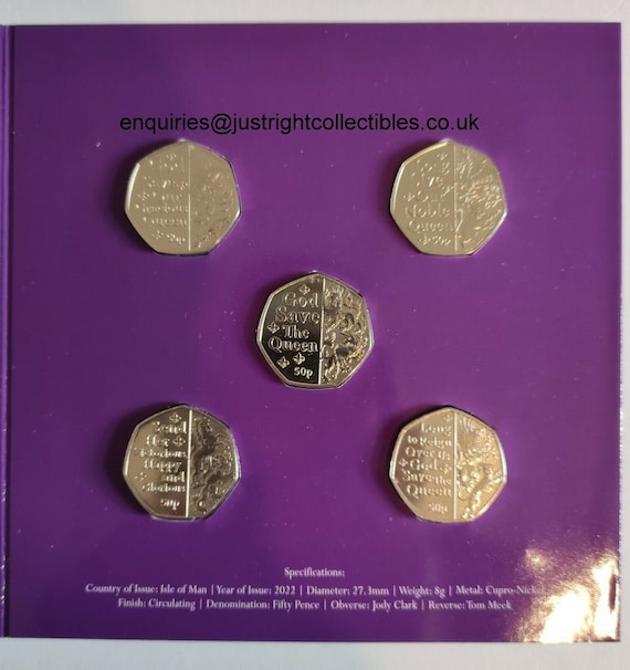 Platinum Jubilee 50p Coin SET Queen Elizabeth Ii Coin Set 5 - Etsy