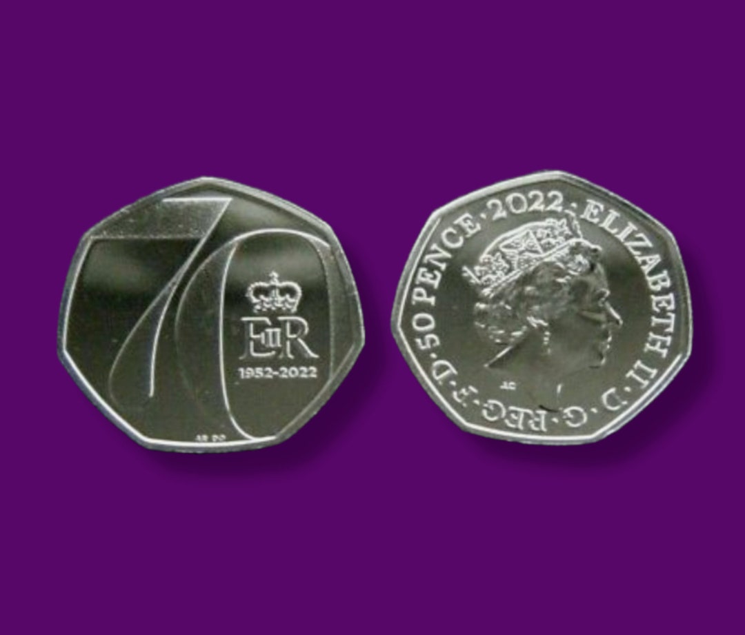 2022 Platinum Jubilee Queen 70th Anniversary 50p - Etsy