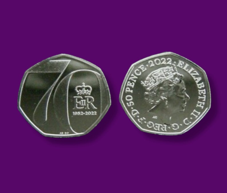 2022 Platinum Jubilee Queen 70th Anniversary 50p - Etsy