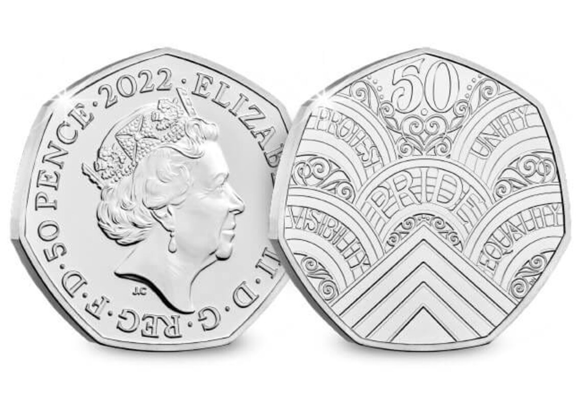 2022 UK 50 Years of Pride 50p Uncirculated Coin Pride 50p LGBTQ+ ...