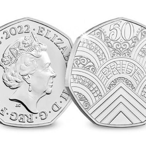 2022 UK 50 Years of Pride 50p Uncirculated Coin Pride 50p LGBTQ+ ...