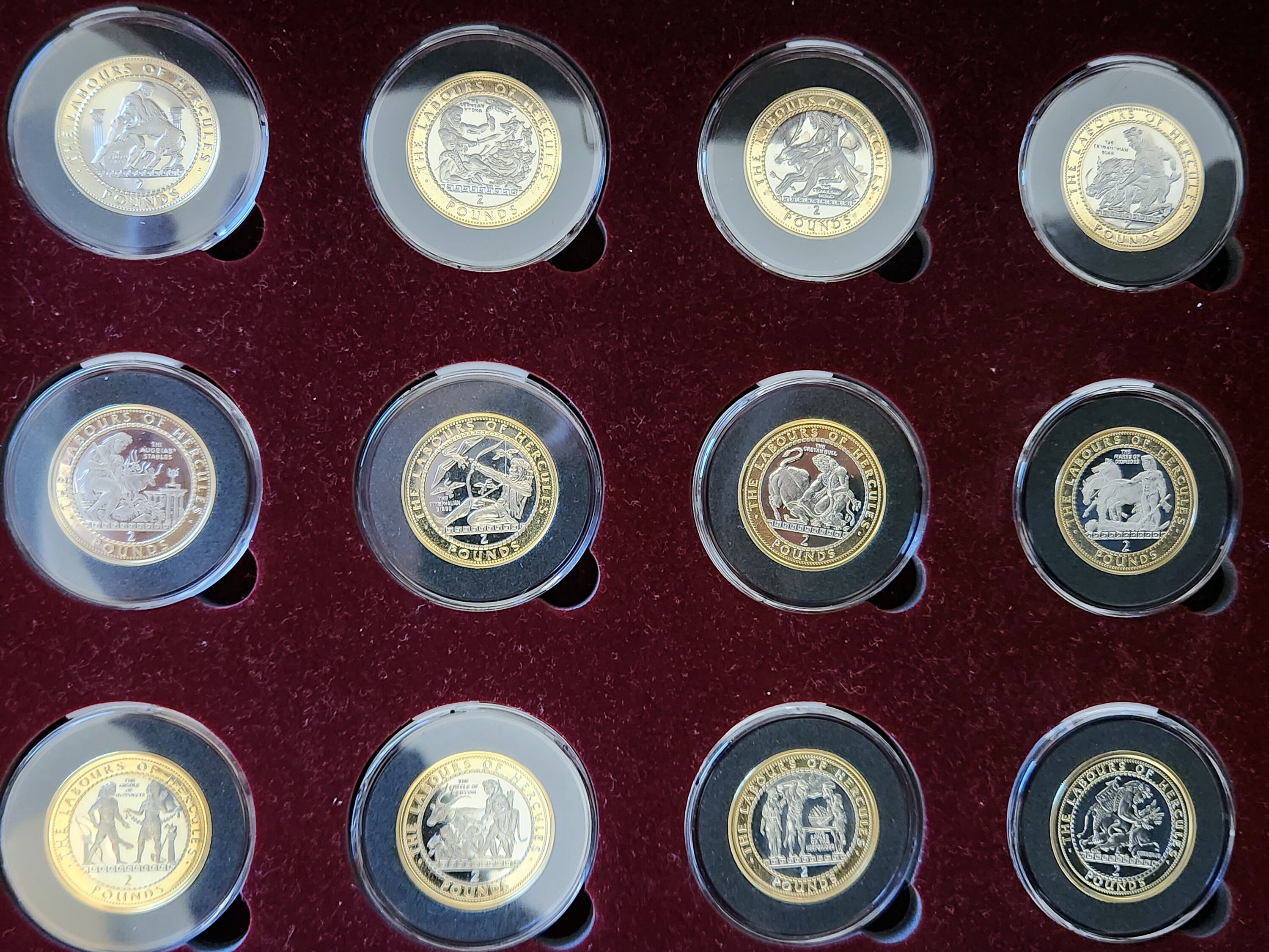 12 Labours of Hercules 2 Pound Coin Set 2020 Very Rare Only 1750 Made ...