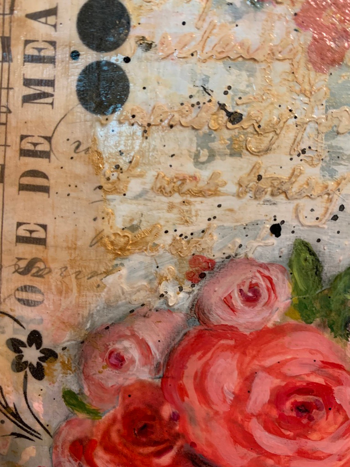 Original Mixed Media With Inspirational Quotes, "glimmers of a Rose" - Etsy