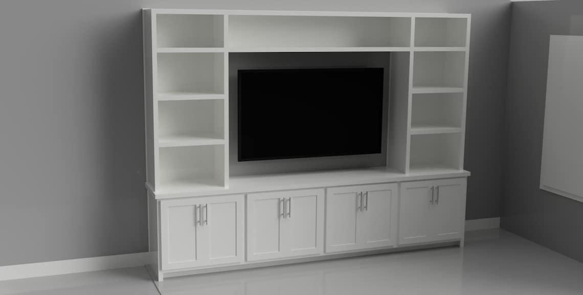 Build Plans With CAD Models for Built-in Entertainment Center With ...