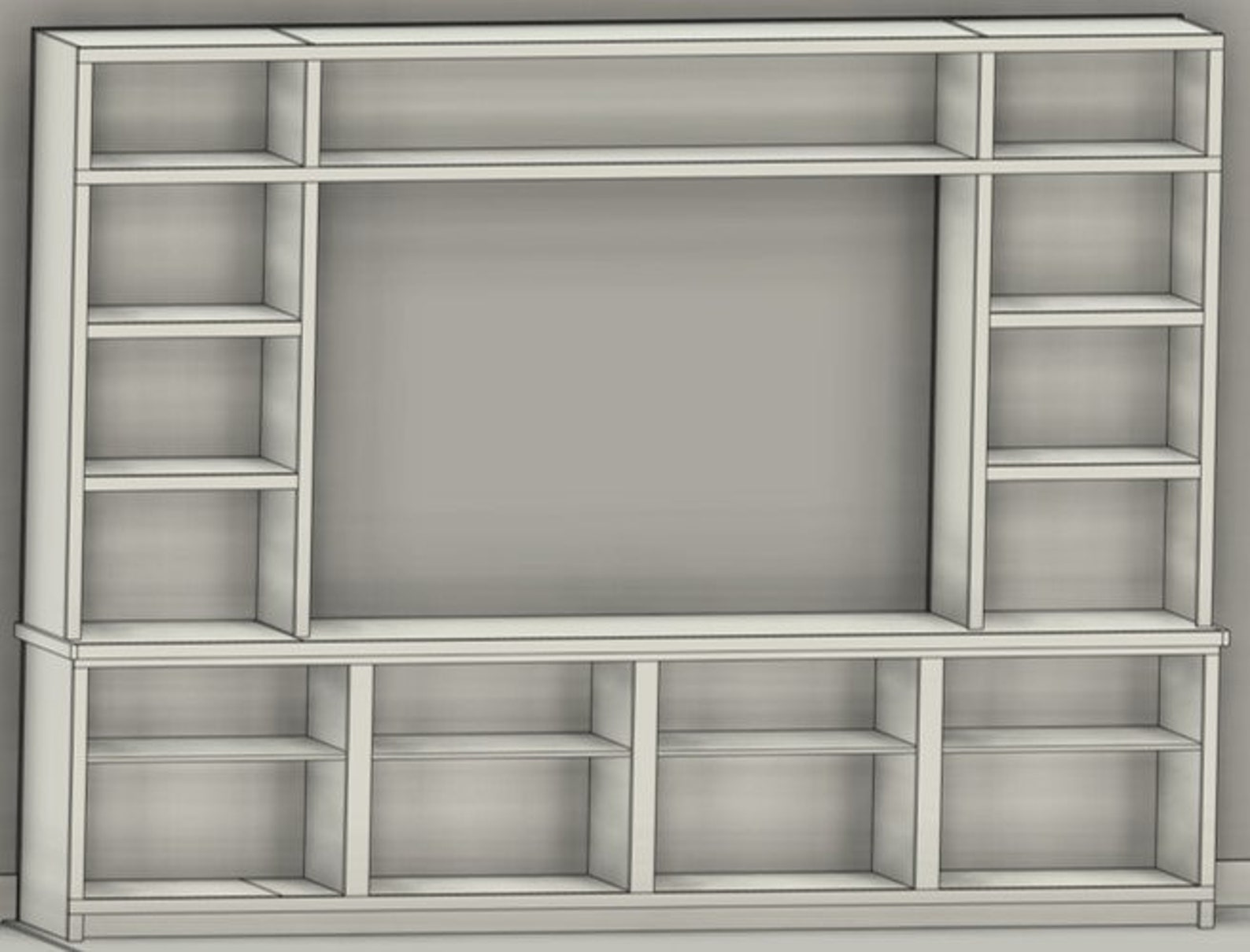 Build Plans With CAD Models for Built-in Entertainment Center With ...