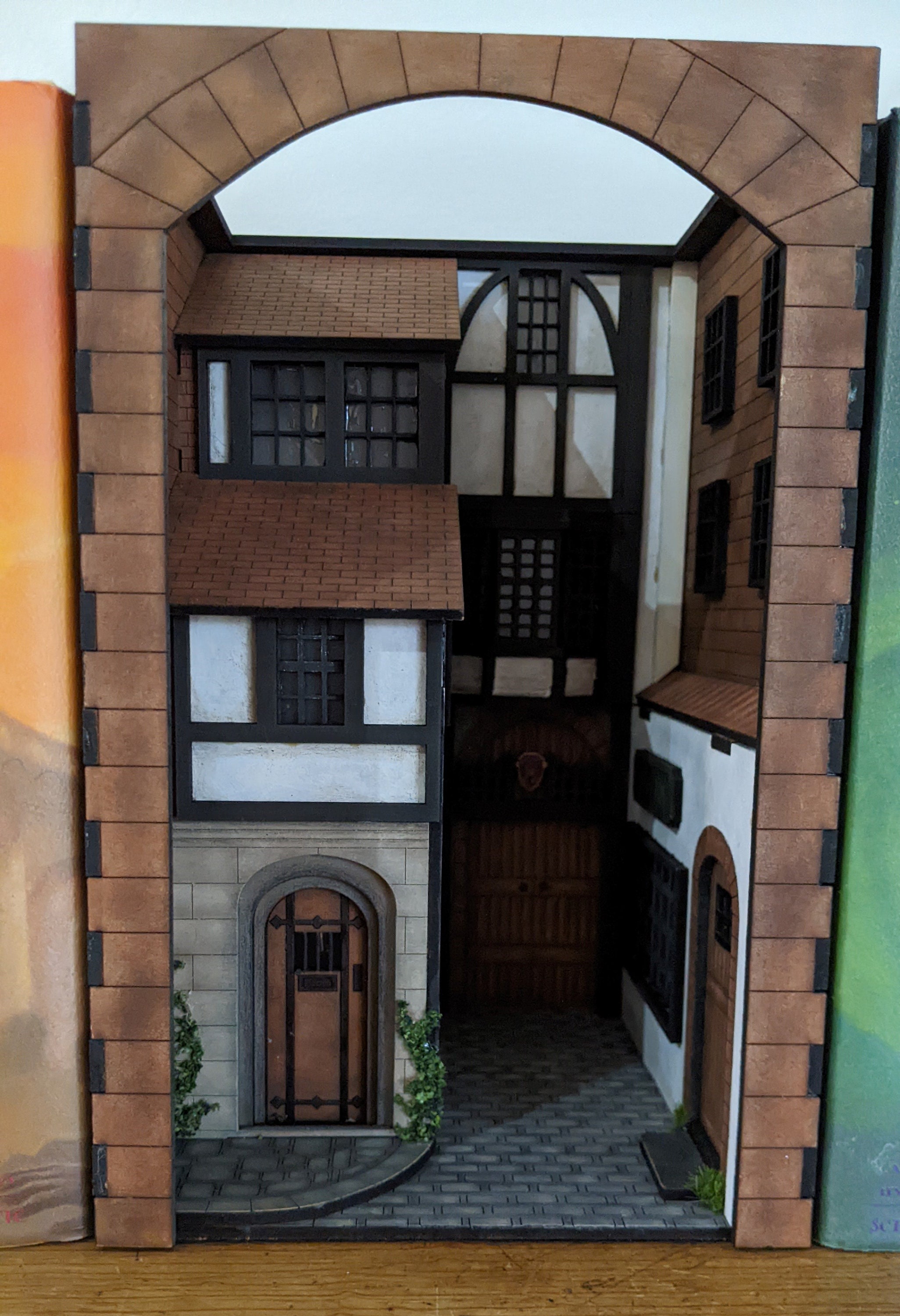 Tudor Alley Book Nook Shelf Insert Diorama Book End Home Decor - Etsy