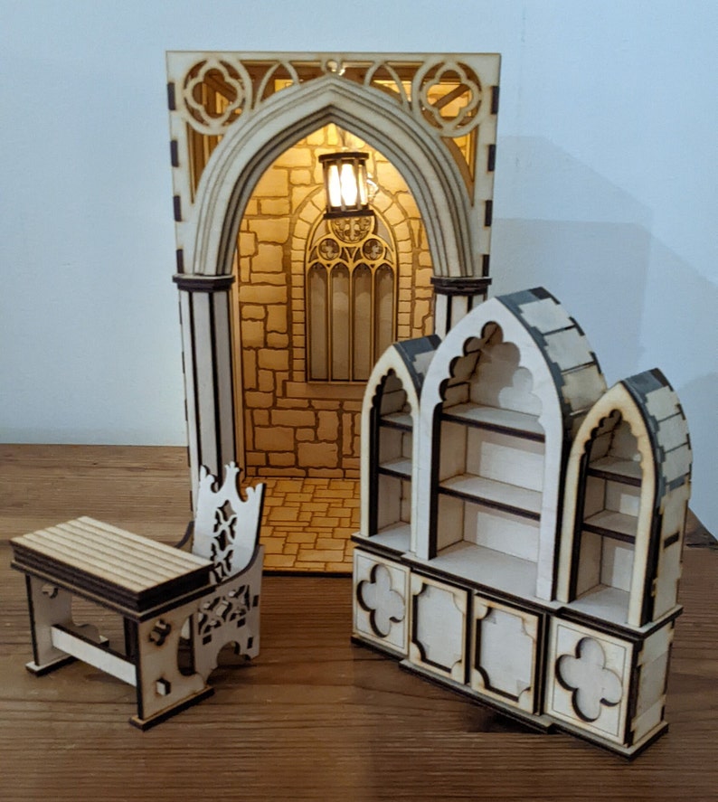 Book Nook SVG Laser Cut Digital File Castle Study Book Nook - Etsy Australia