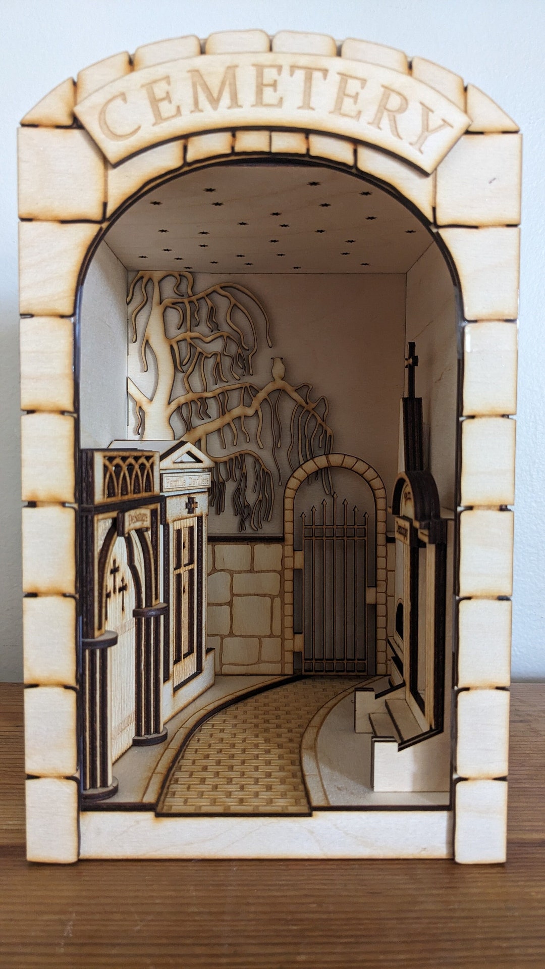 Cemetery Book Nook SVG File ~ Gothic Crypt Book Nook SVG Laser File ...