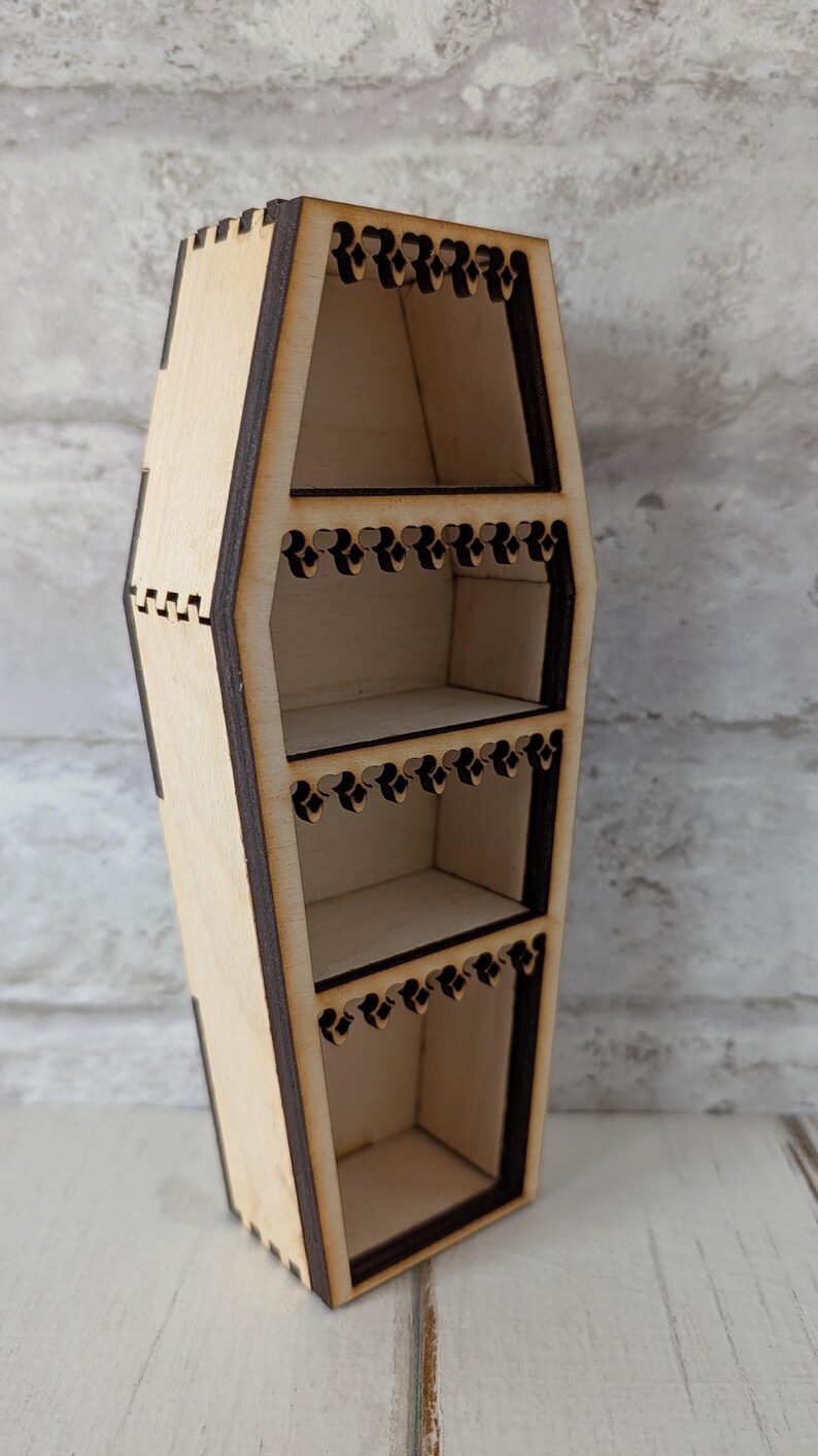 Miniature Gothic Coffin Curiosity Shelf Laser SVG, 1/12 Scale Coffin ...