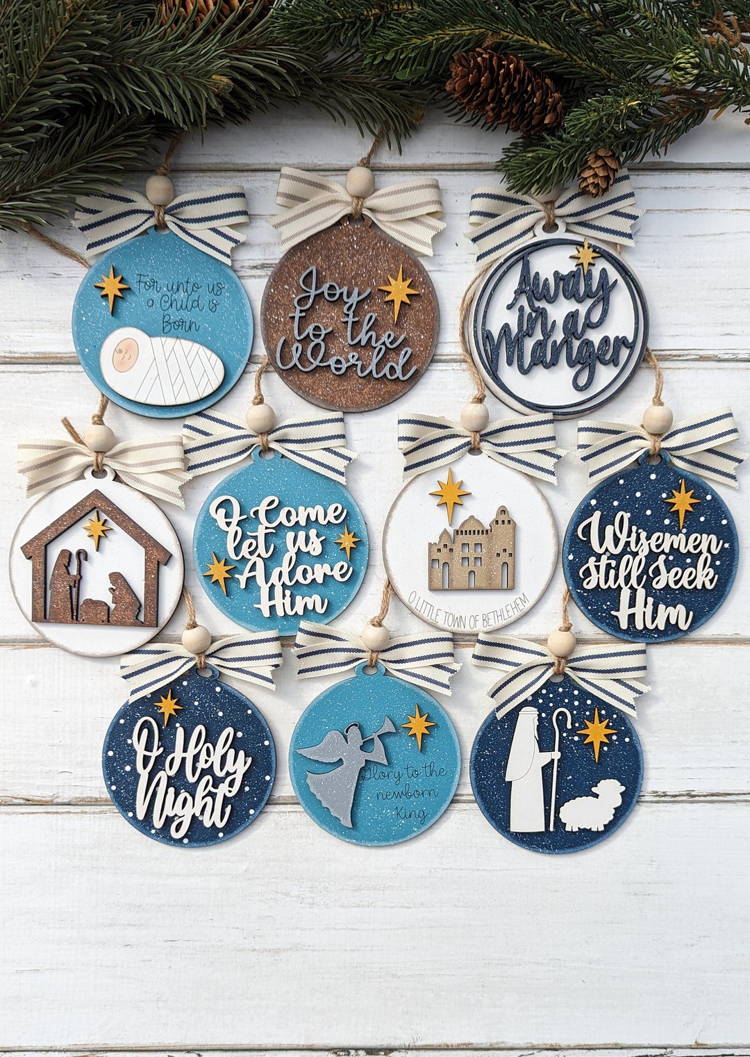 Nativity Decor, Christmas Nativity Ornaments, Christmas Tree Ornaments ...