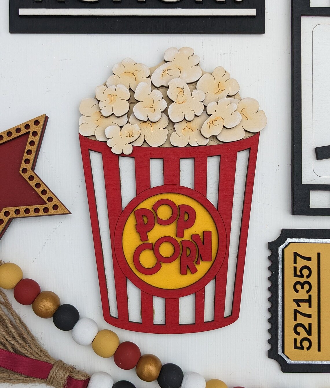 Movie Night Tiered Tray SVG / Movie Night Signs Digital Download File ...