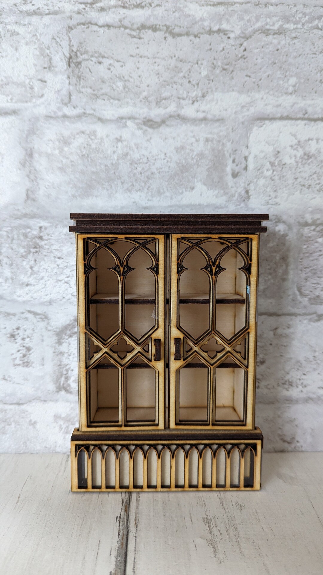 Miniature 1:12 Gothic Curio Cabinet DIY Kit, Miniature Gothic Cupboard ...