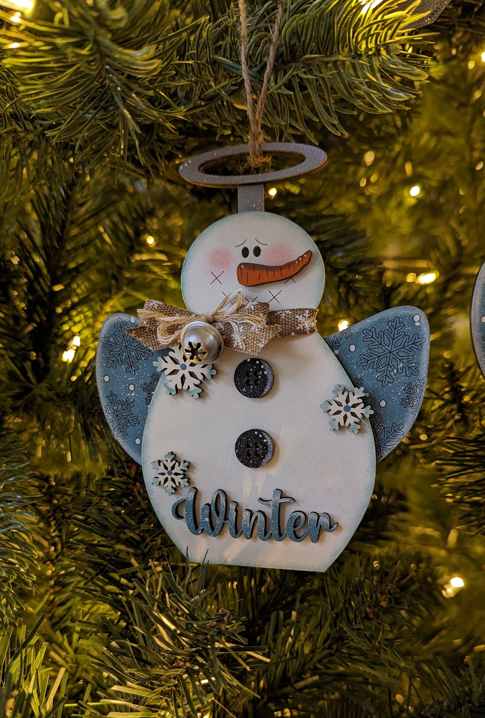 Snowman Angel Christmas Ornament Snowman Ornament Snowman - Etsy UK
