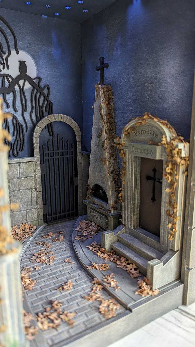 Cemetery Book Nook SVG File ~ Gothic Crypt ~ Digital Laser File. - Etsy
