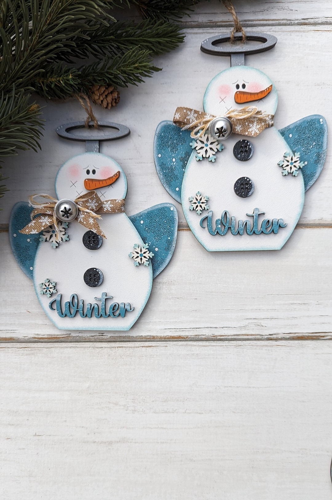 Snowman Angel Christmas Ornament, Snowman Ornament, Snowman Christmas ...
