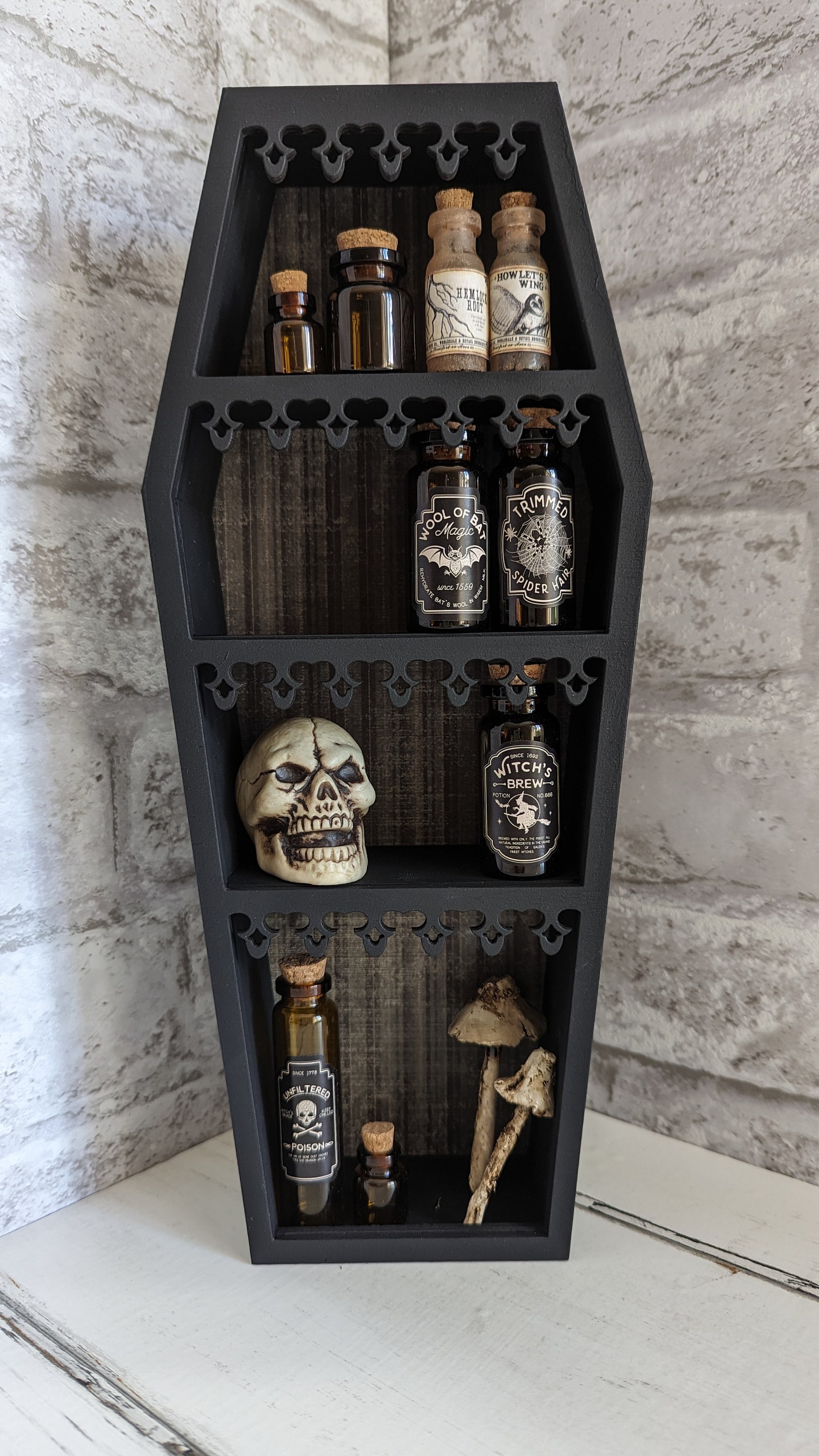 Gothic Coffin Curiosity Shelf DIY Kit, Coffin Apothecary Shelf DIY Kit ...