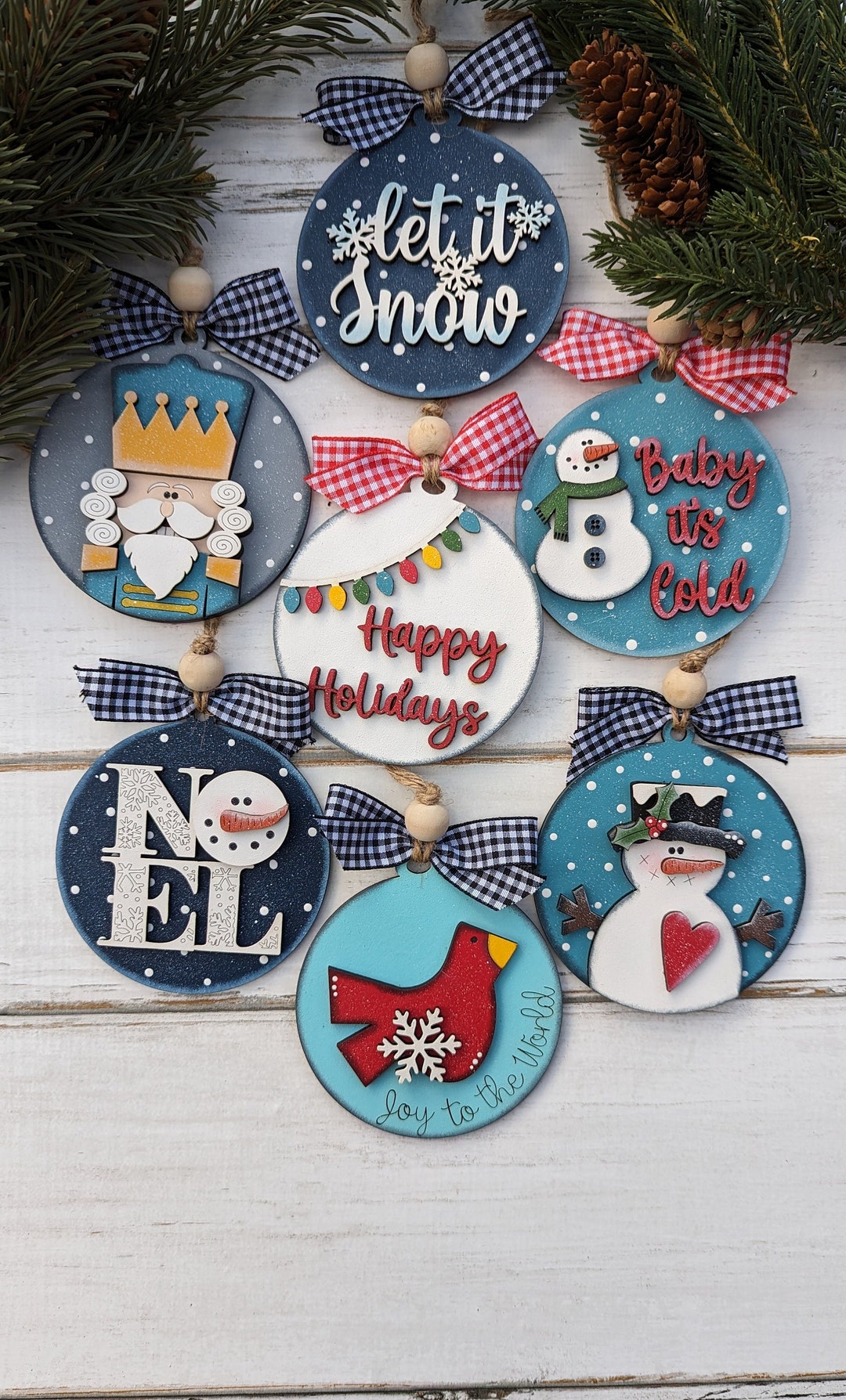 Winter Themed Christmas Ornaments, Christmas Tree Ornaments, Let It ...