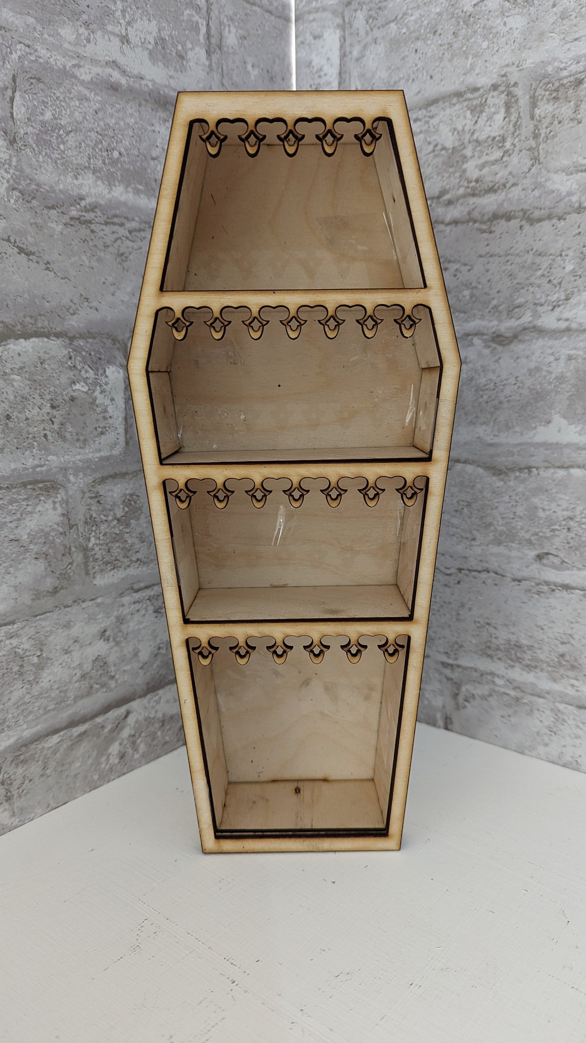 Gothic Coffin Curiosity Shelf Laser SVG, Coffin Digital Download File ...
