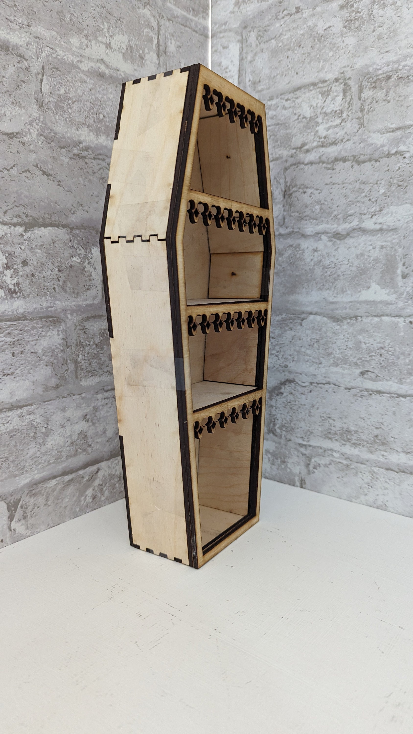 Gothic Coffin Curiosity Shelf Laser SVG, Coffin Digital Download File ...