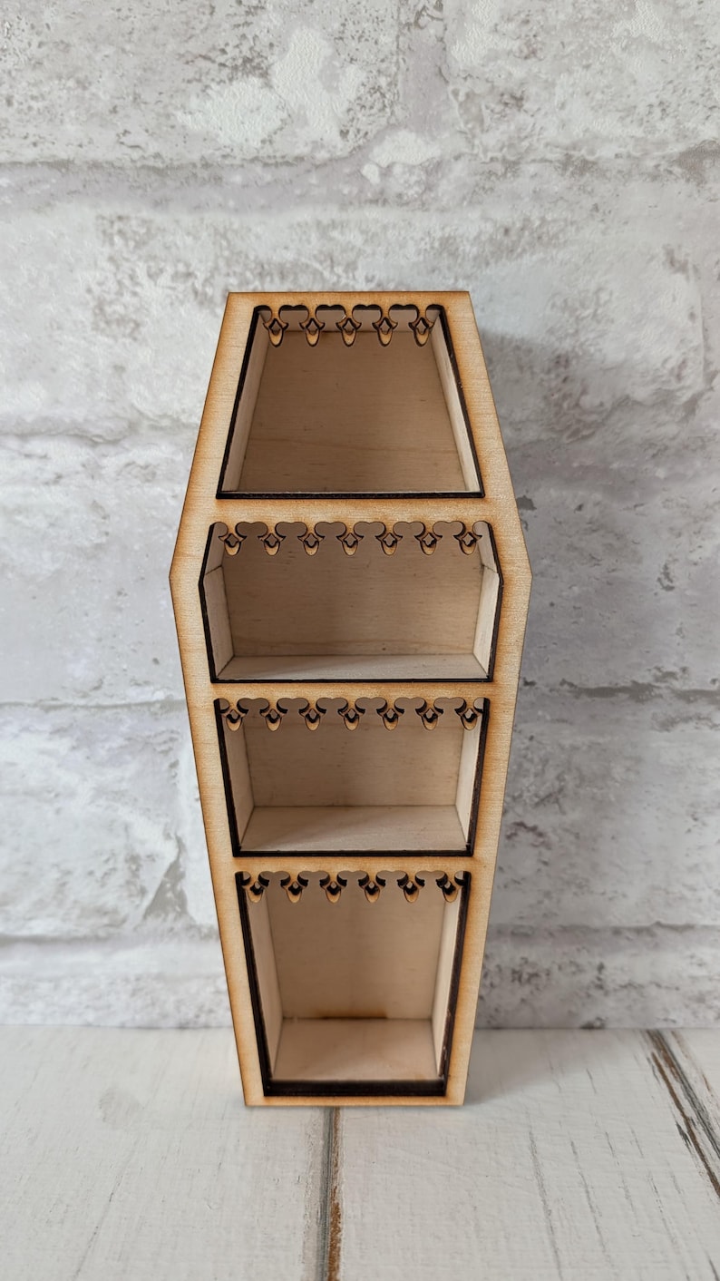 Miniature Gothic Coffin Curiosity Shelf Laser SVG, 1/12 Scale Coffin ...