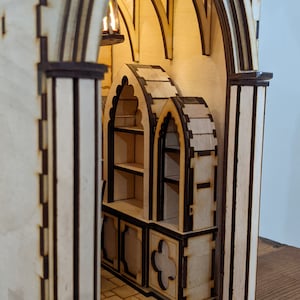 Book Nook DIY Kit, Castle Study Book Nook Kit, Book Nook Shelf Insert ...