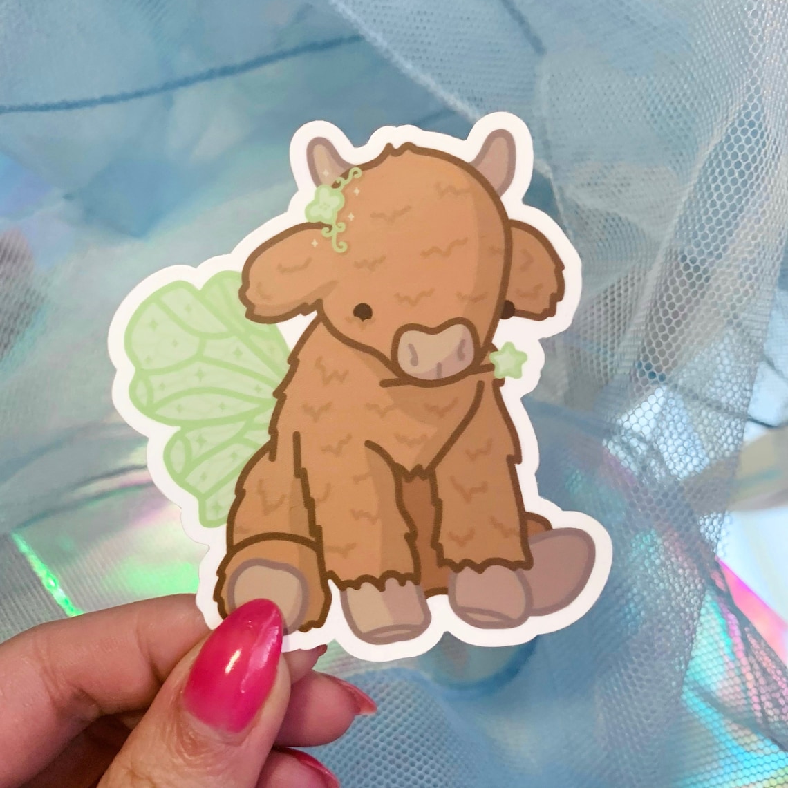 Fluffy Magic Cow Sticker / Matte Vinyl / Fairy Cow Sticker - Etsy