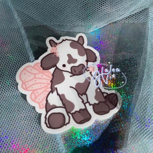 Fluffy Princess Cow Sticker / Matte Vinyl / Fairy Cow Sticker - Etsy