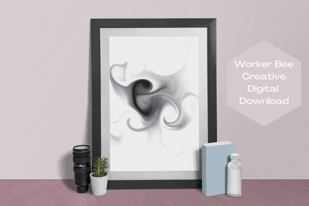 Smoke Wall Art Printable, Black and Grey Smoke Art, Digital Download ...