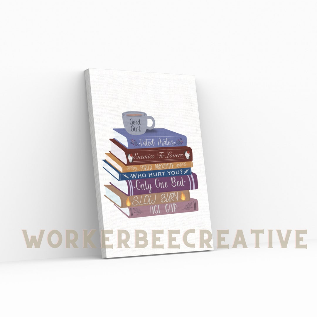 Book Tropes Digital Art Print, Book Wall Art, Literary Print, Book ...