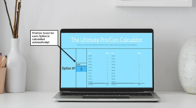 The Ultimate Pro/con Calculator - Etsy