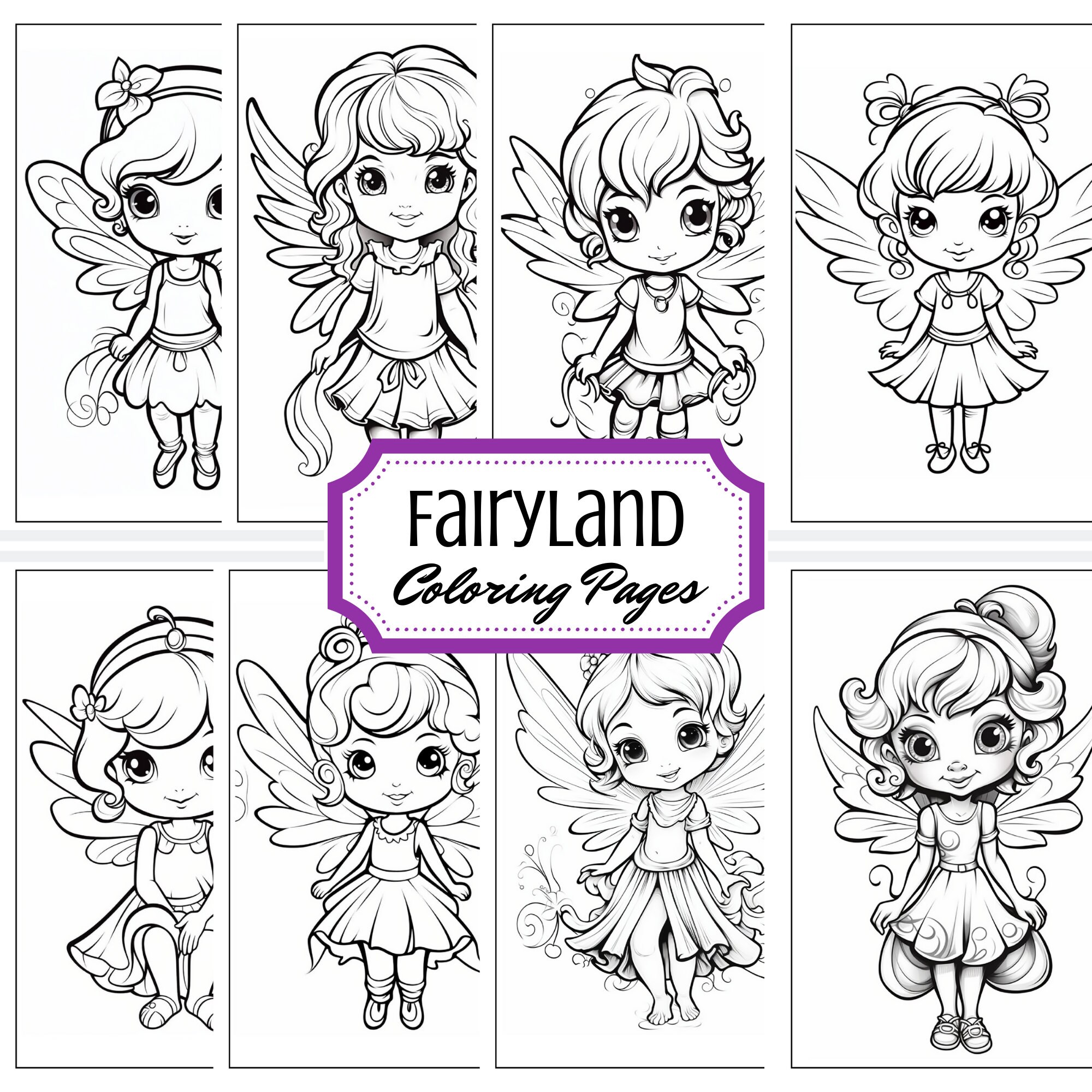 Fairyland Coloring Book | Adults | Kids | Instant Download | Printable ...