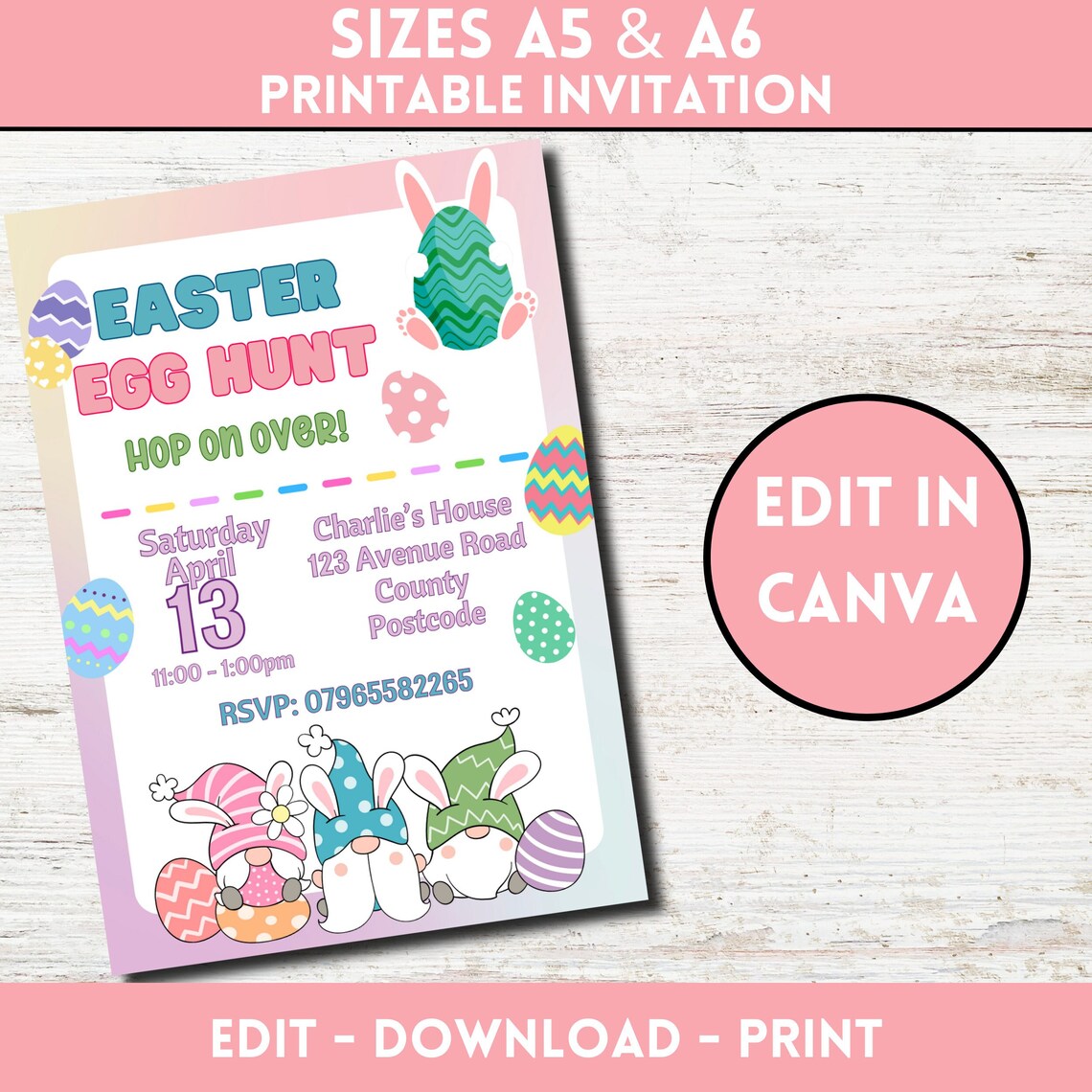 Easter Egg Hunt Invitation, Bunny Invitation, Easter Invitation, Easter ...