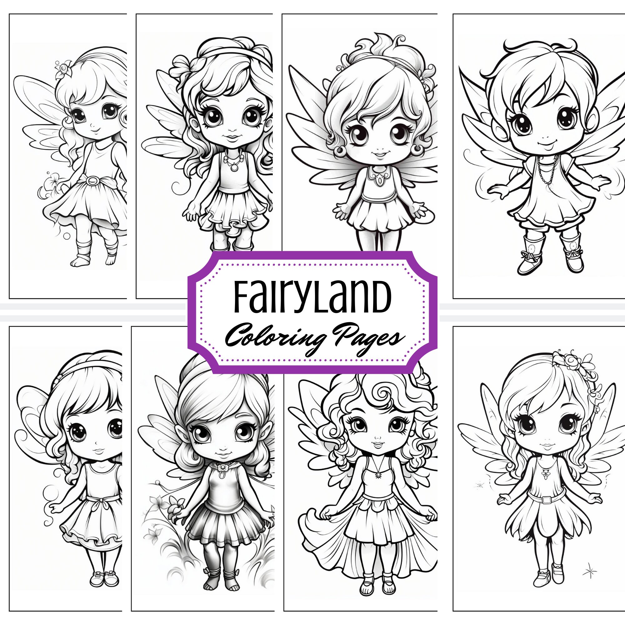 Fairyland Coloring Book | Adults | Kids | Instant Download | Printable ...