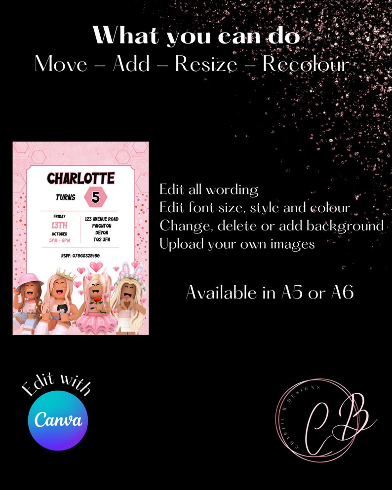 Roblox Game Party Invitation | Digital Download | Editable | Kids ...