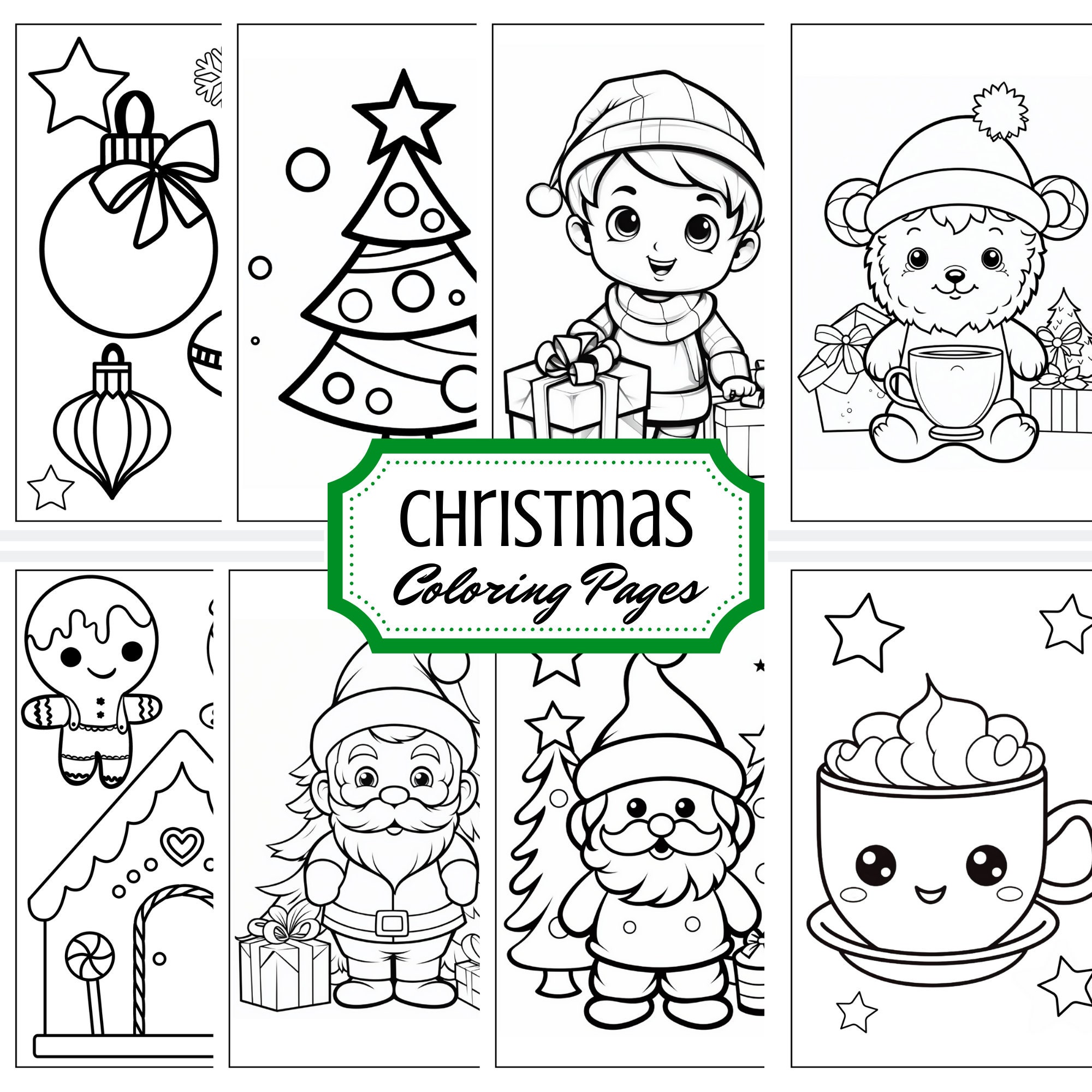 Kids Christmas Coloring Book | Colouring Pages | Instant Download ...