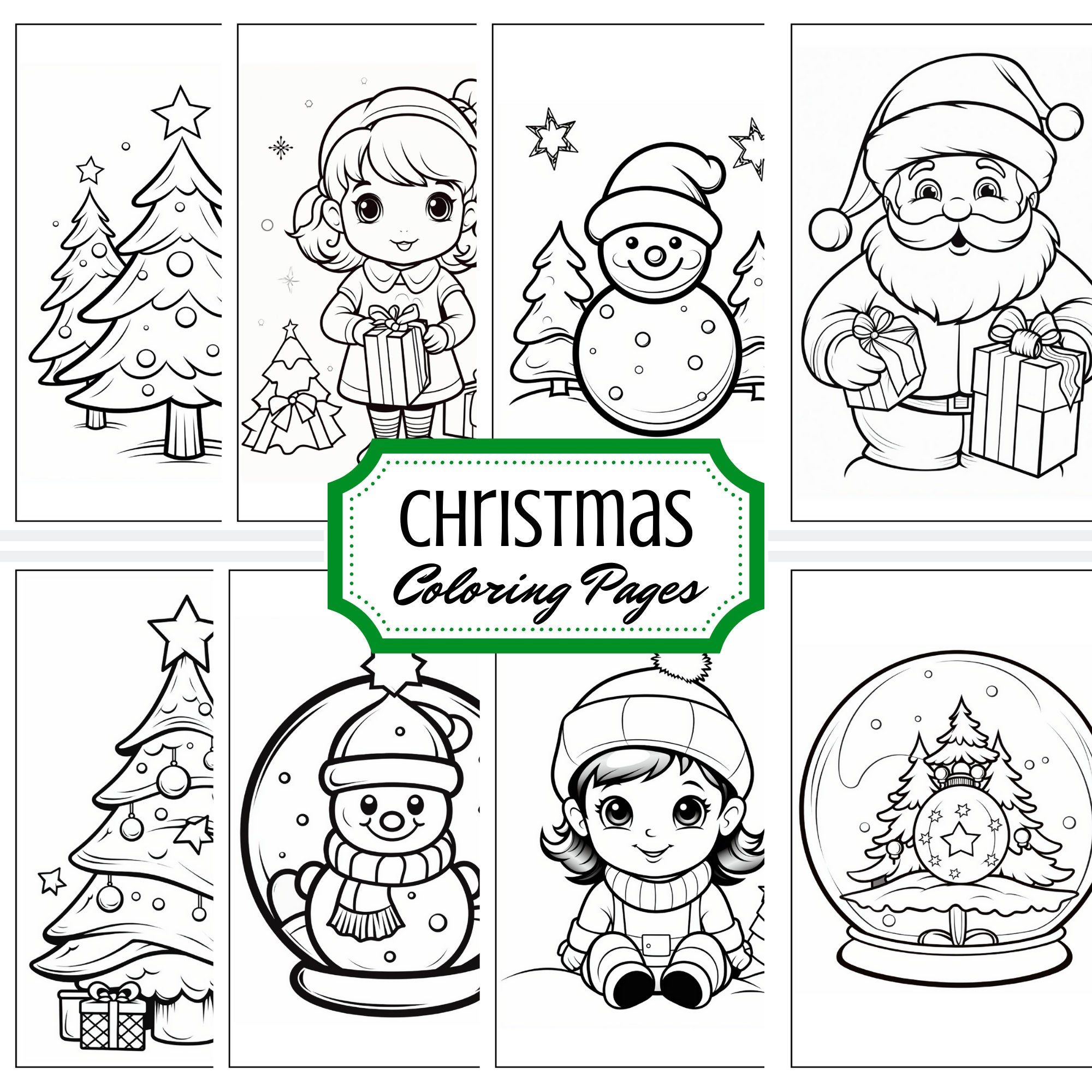 Kids Christmas Coloring Book | Colouring Pages | Instant Download ...