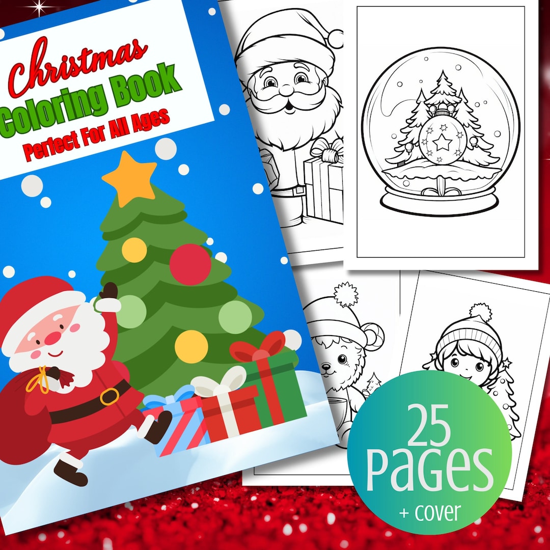 Kids Christmas Coloring Book | Colouring Pages | Instant Download ...