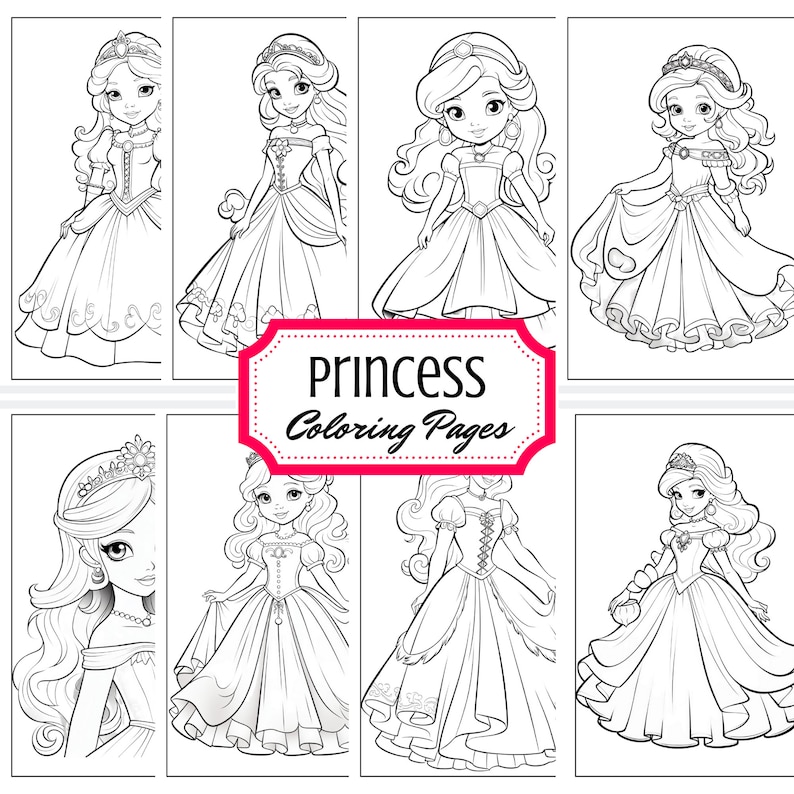 Princess Colouring Book | Adults | Kids | Instant Download | Printable ...