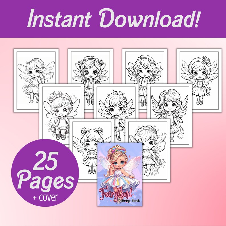 Fairyland Coloring Book | Adults | Kids | Instant Download | Printable ...