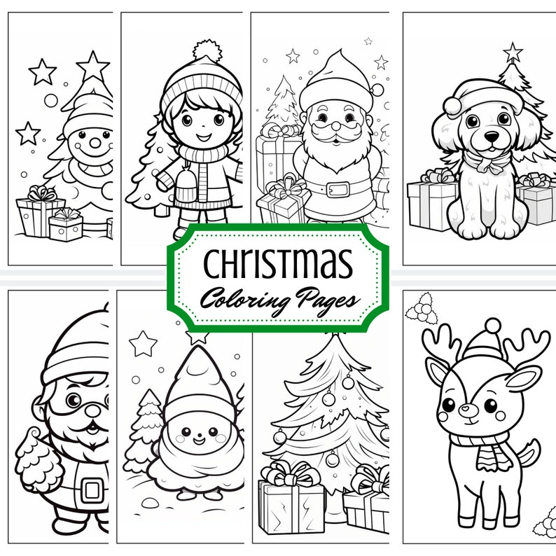 Kids Christmas Coloring Book | Colouring Pages | Instant Download ...