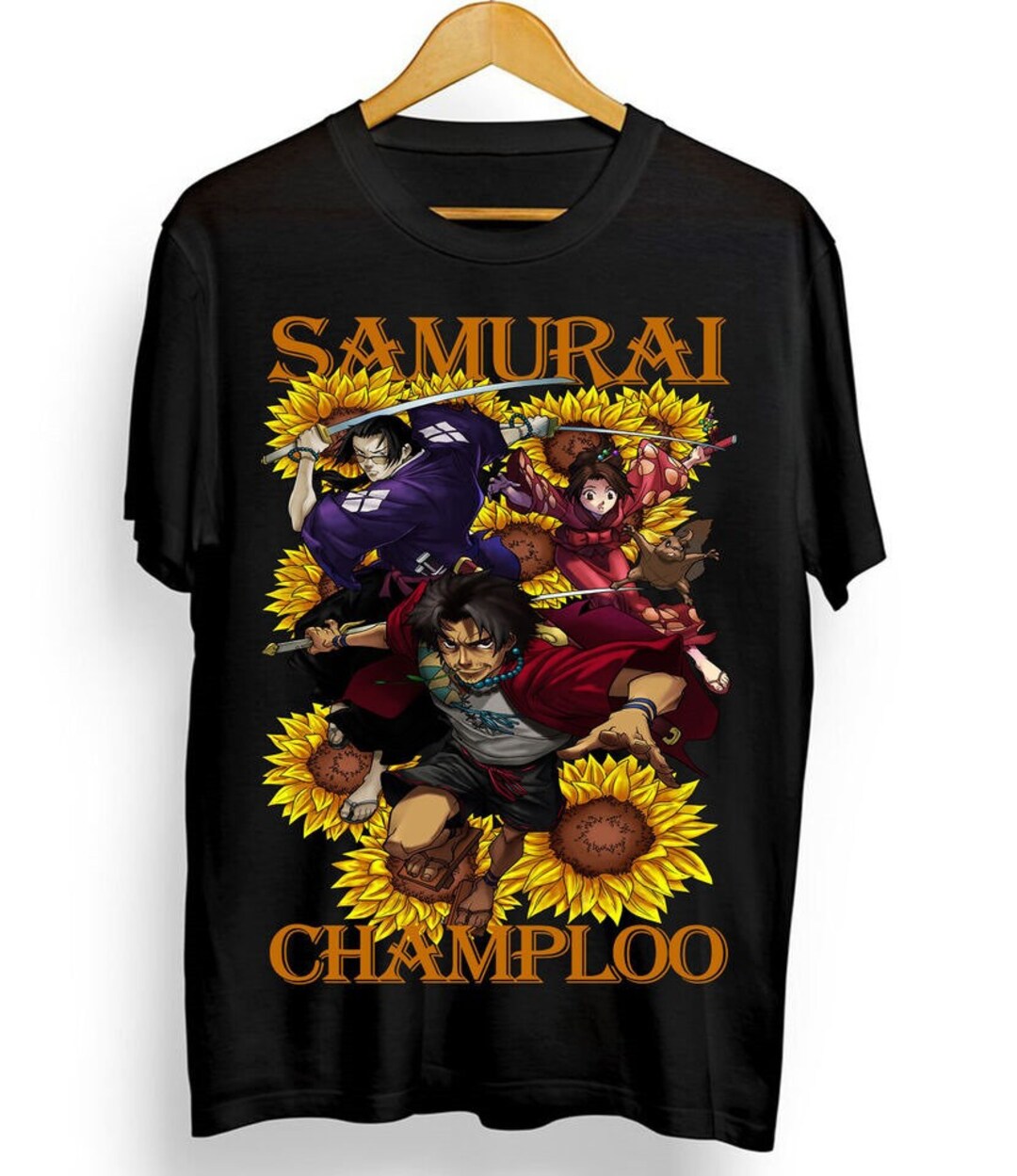 Samurai Champloo T-shirt Manga Anime Walk Mugen Jin Fuu Kasumi Shirt ...